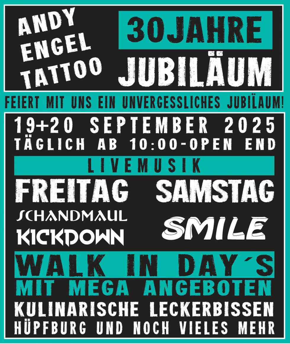 30 Jahre Andy Engel Tattoo - Andy Engel Tattoo